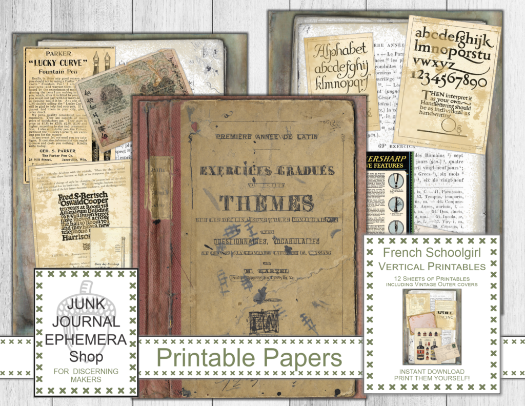 French Schoolgirl Portrait Format Printable Papers – Tink's ...